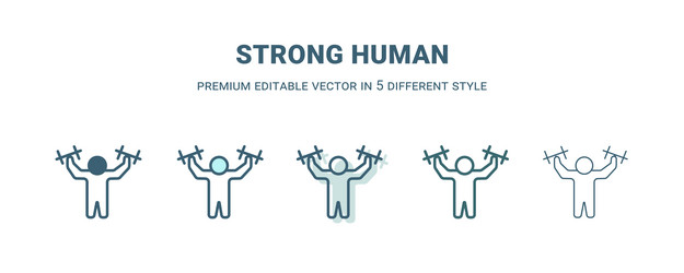 Helpless human icon in 5 different style outline Vector Image