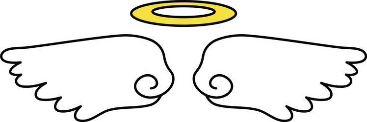 Cute angel wings with ring Royalty Free Vector Image