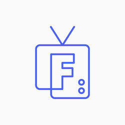 F letter mark channel television tv logo icon Vector Image
