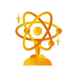 Golden flask award trophy science Royalty Free Vector Image