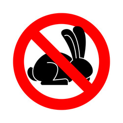 Stop rabbit ban bunny hare is forbidden red Vector Image