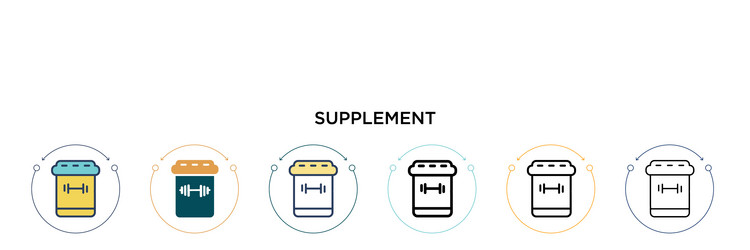Supplement icon in filled thin line outline Vector Image