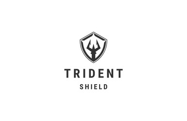 Trident shield logo Royalty Free Vector Image - VectorStock