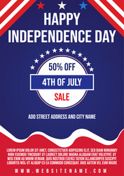 Independence day big sale poster flyer design Vector Image