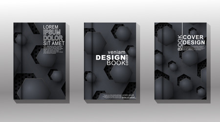 Modern 3d cover design with gray circle shapes Vector Image