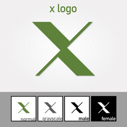 X letter logo green color Royalty Free Vector Image