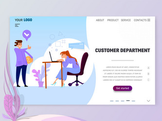 Concept customer service department for website Vector Image