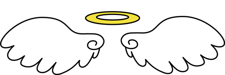 Cute angel wings with ring Royalty Free Vector Image