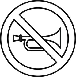 Car sound trumpet icon outline auto Royalty Free Vector