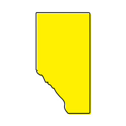 Simple outline map of alberta is a province Vector Image