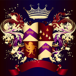 Royal coat of arms - crown shield Royalty Free Vector Image