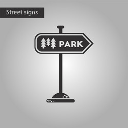 Black and white style icon park sign Royalty Free Vector