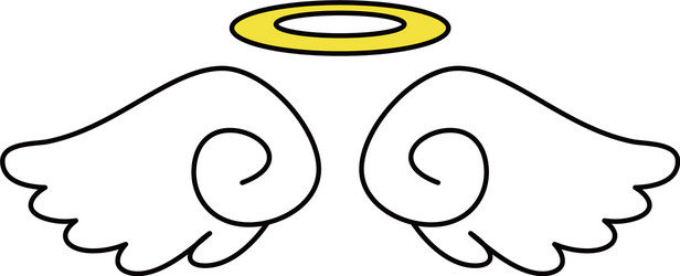 Cute angel wings with ring Royalty Free Vector Image