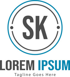 Initial sk logo template with modern frame Vector Image