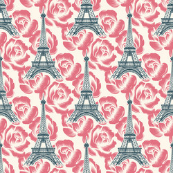 Eifel tower paris seamless repeat pattern Vector Image