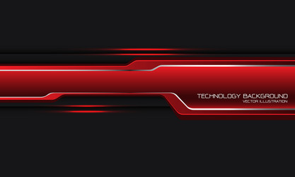 Red glossy banner silver black cyber circuit Vector Image