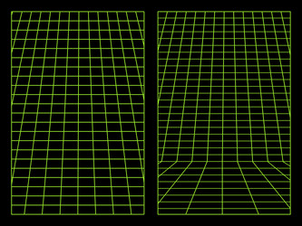 Distorted vertical grid banners set Royalty Free Vector