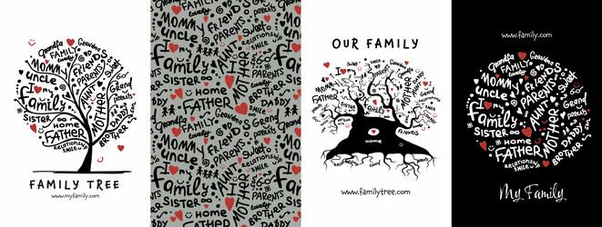 Family concept art collection frame background Vector Image