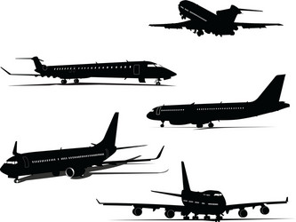 Flying Aircraft Collection Royalty Free Vector Image
