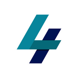 Number 4 logo logotype design Royalty Free Vector Image