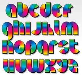 Bright spectrum alphabet Royalty Free Vector Image