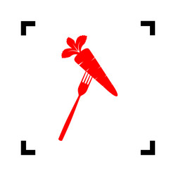 Vegetarian food sign red Royalty Free Vector Image