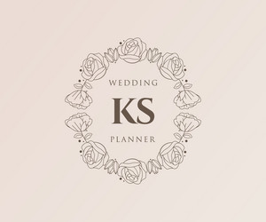 Ks initials letter wedding monogram logos Vector Image