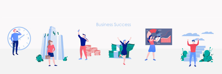 Modern lifestyle banner with office people set Vector Image