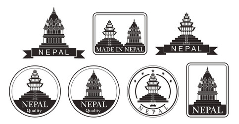 Landmarks of nepal temples durbar square Vector Image