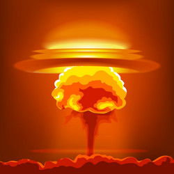 Nuclear explosion mushroom cloud Royalty Free Vector Image