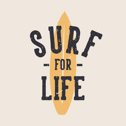 Surfing logo surf calligraphy typography element Vector Image