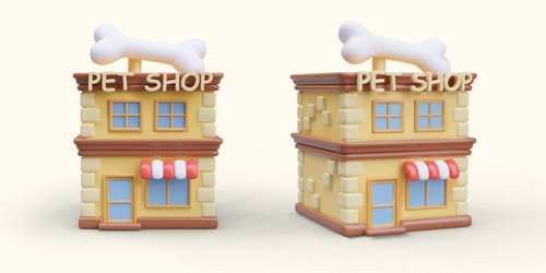 Poster with 3d realistic model of store Royalty Free Vector
