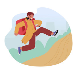 Cartoon delivery courier holding cardboard boxes Vector Image