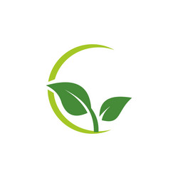 Circle leaf logo design Royalty Free Vector Image
