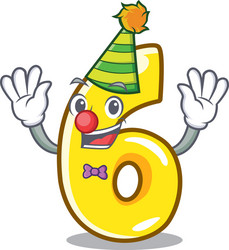 Juggling number six isolated on the mascot Vector Image