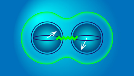 Quantum qubit in superposition state bloch sphere Vector Image