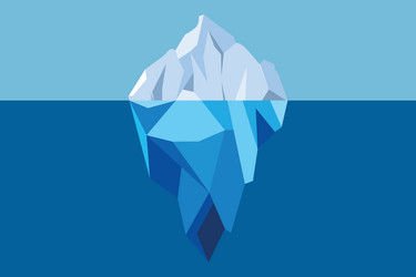 Cartoon iceberg in water big floating Royalty Free Vector