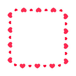 Square frame of bright hearts for valentine s day Vector Image