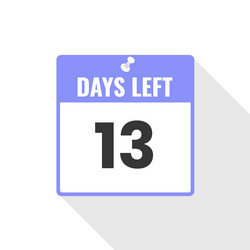 13 days left countdown sales icon days left Vector Image