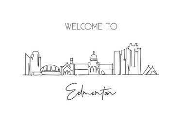 One single line drawing calgary city skyline Vector Image