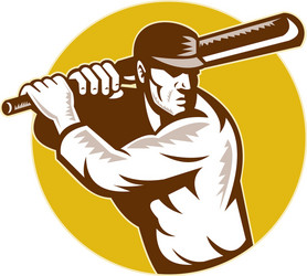 Retro cricket icon Royalty Free Vector Image - VectorStock