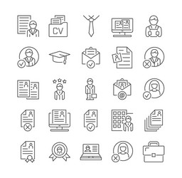 Cv icon set Royalty Free Vector Image - VectorStock