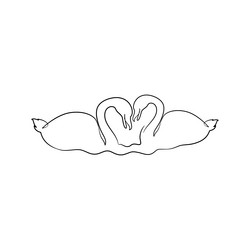 Swan line art drawing Royalty Free Vector Image