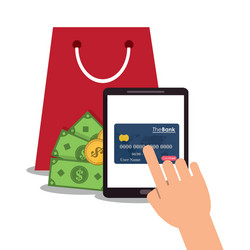 Tablet payment and shopping design Royalty Free Vector Image