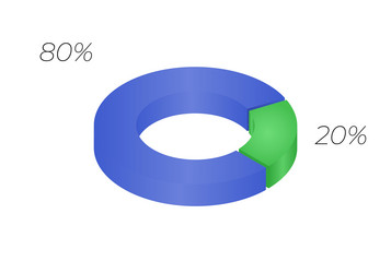3d donut chart infographic concept with two Vector Image