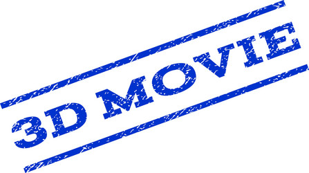 3d movie watermark stamp Royalty Free Vector Image