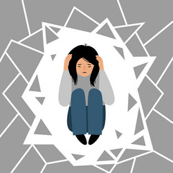 Female character panic attack depression girl Vector Image