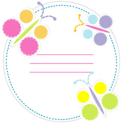 Round paper label on balloons Royalty Free Vector Image