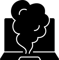 Smoking computer icon Royalty Free Vector Image