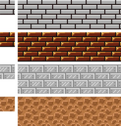 Texture for platformers pixel art - brick Vector Image